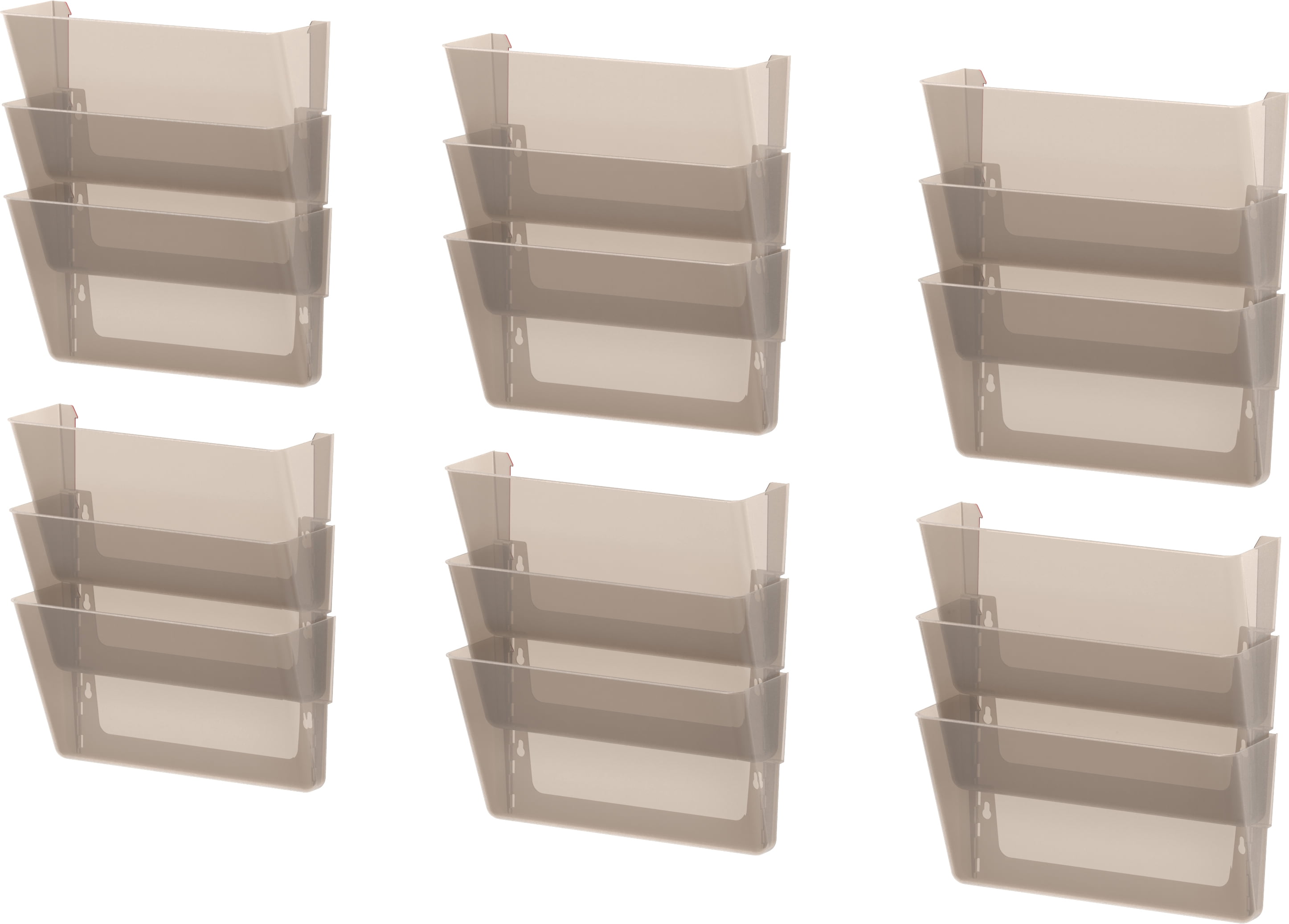 Storex Letter-Size Unbreakable Plastic Wall Pocket, Smoke, Set of 3, 6 ...