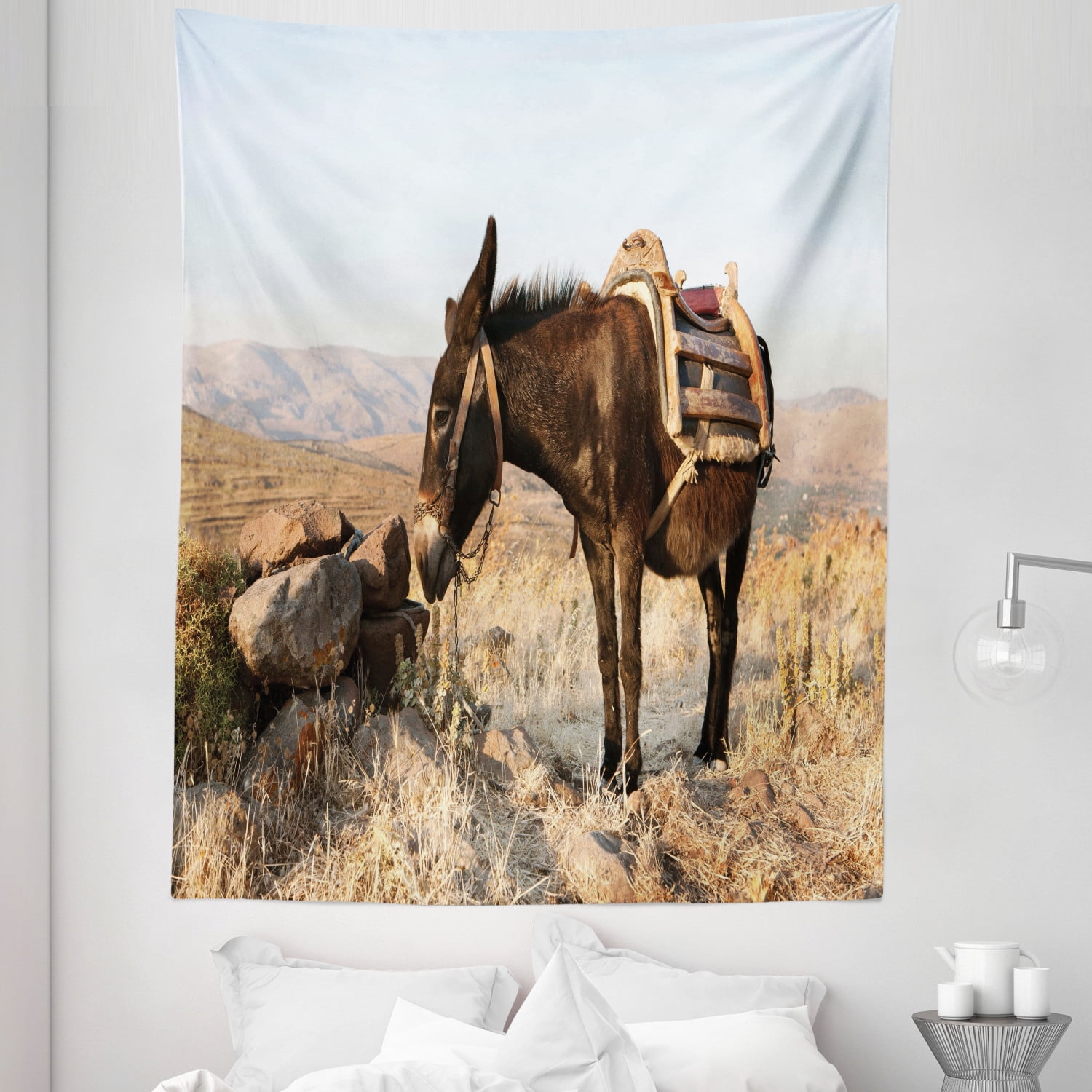 Donkey Tapestry, Greek Donkey up in the Mountains of Lesvos Island in ...