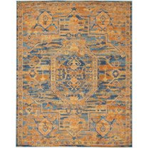 Nourison Passion Traditional Teal/Sun 8' x 10' Area Rug, (8x10 ...