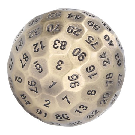 D100 Face Dice, Polyhedral Game Toys D100 Metal Dice Easy To Read 5cm ...