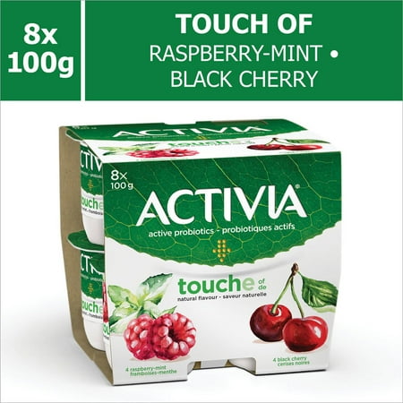 Activia Yogurt, A touch of Raspberry-Mint & Black Cherry Flavours, 100g ...
