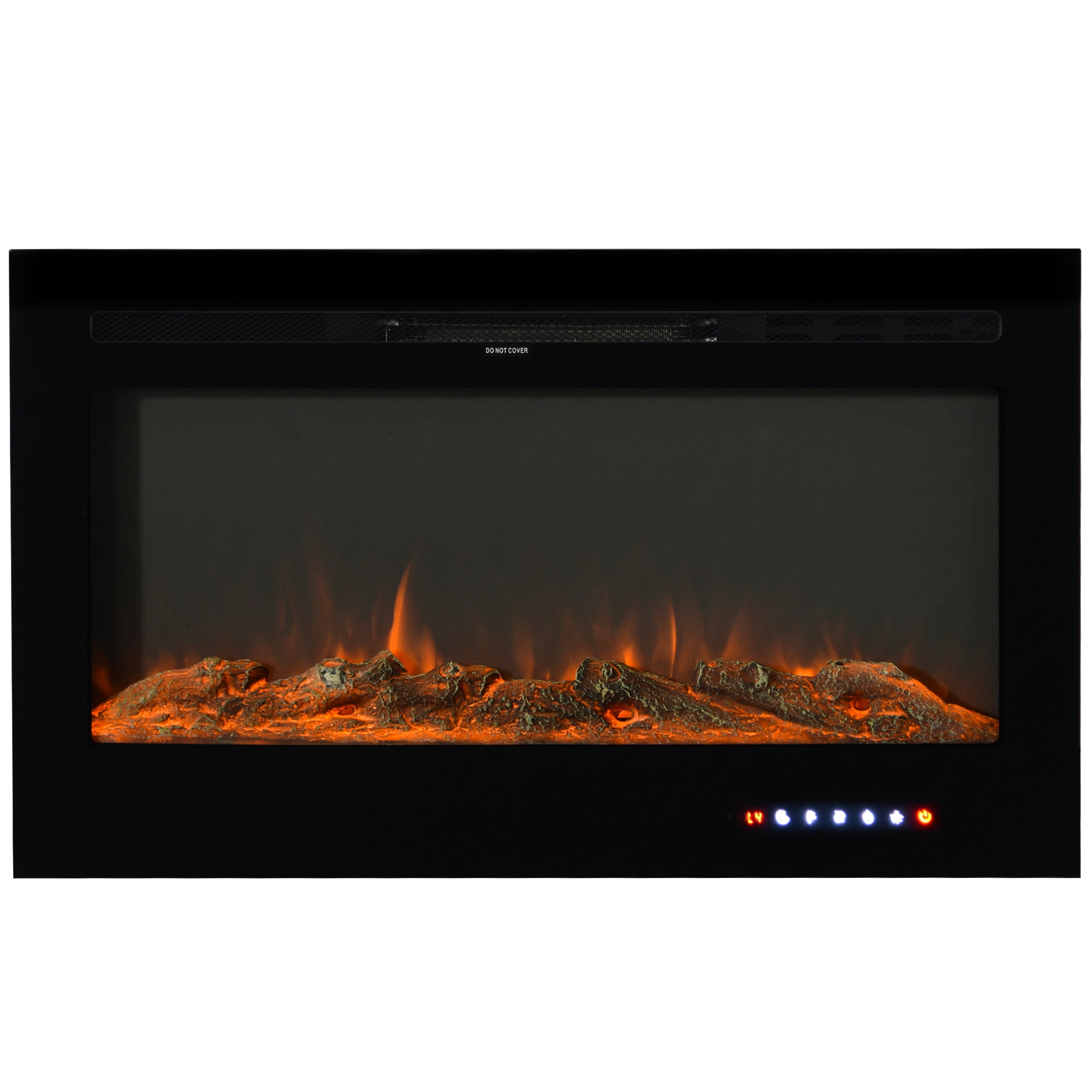 Electronic Fireplace for Winter Indoor Warming, Wall-Mounted Recessed ...