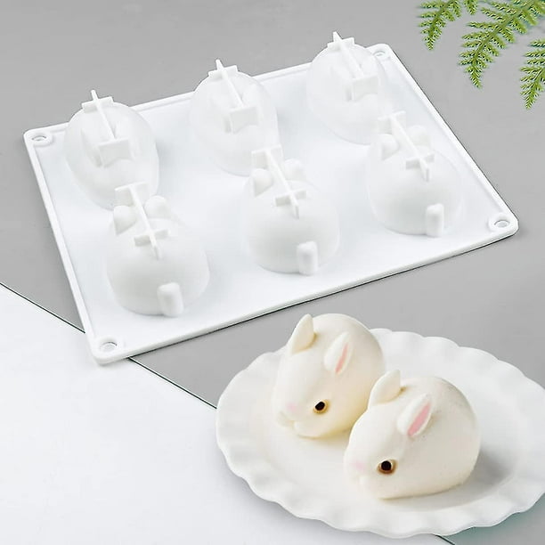 Silicone Mould 6 Cavity Rabbit Shaped Cake Mould, Chocolate Moulds Soft ...