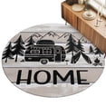 Camper 5' Round Rug for Dining Table for 4 People Under Table Placement ...