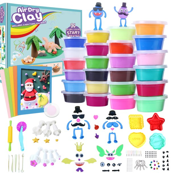 Air Drying Clay Solf Clay Craft Kits for Kids 24 Colors Plasticine ...