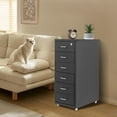 6 Drawers Rolling File Cabinet, Black Metal Filing Cabinets with Lock ...