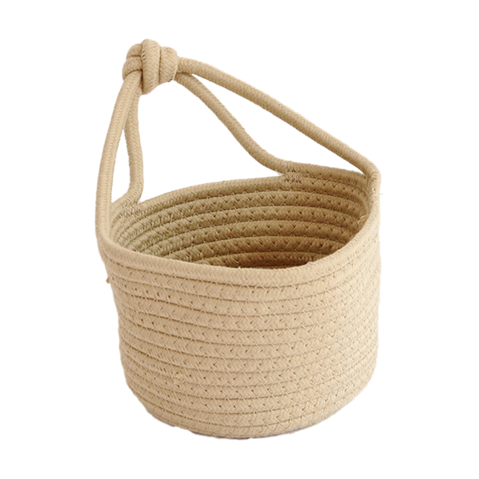 Small Hanging Basket, Wall Mounted Woven Hanging Basket Storage,Cotton ...