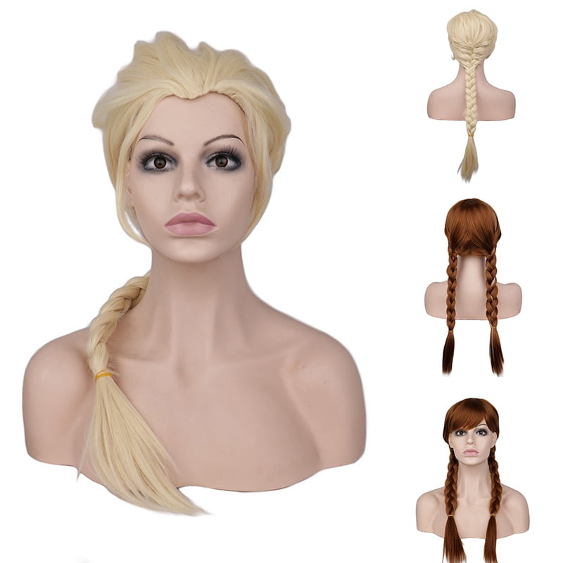 Buy Braided Queen Wig for Cosplay Elsa Princess High Temperature Wire ...