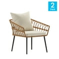 Flash Furniture Evin Set of 2 Boho Indoor/Outdoor Rope Rattan Wicker ...