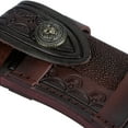4'' Folding Blade Pocket Sheath Carry Leather Pouch Case Belt Loop Snap ...