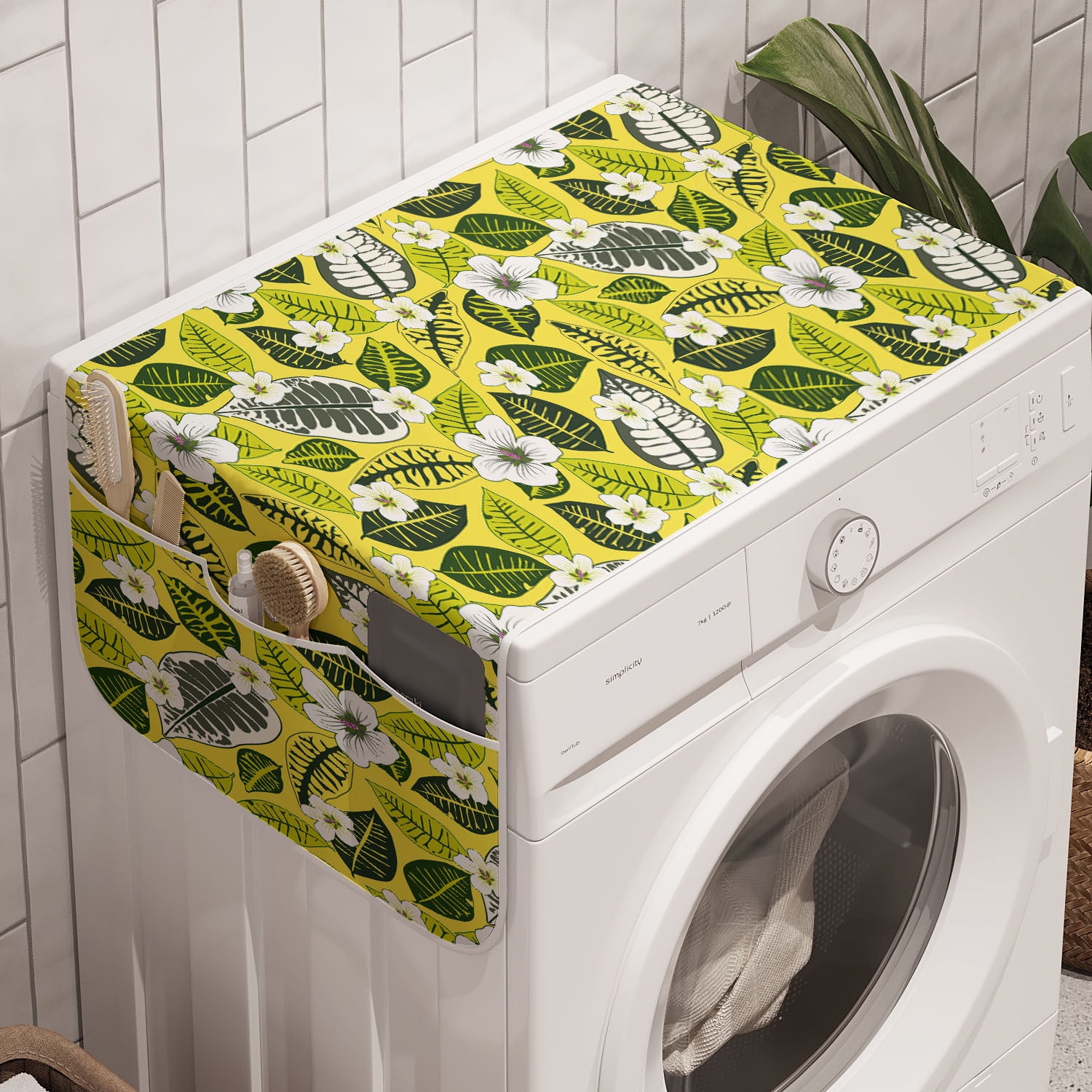 Tropical Washing Machine Organizer, Aloha Themed Exotic Scene of ...