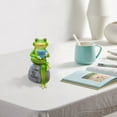Folamadak Home Decoration Garden Statue Figurine Frog Sitting On Stone ...