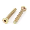 Uxcell M6 x 35mm Full Thread Hex Socket Head Cap Screws Bolts Bronze ...