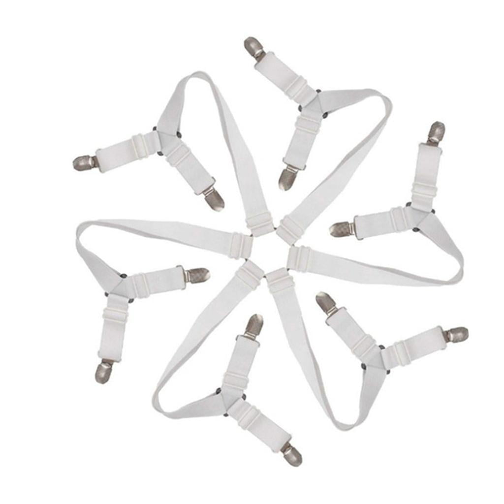 Adjustable Bed Sheet Holder Suspenders Strap for Sofa Sheets White ...