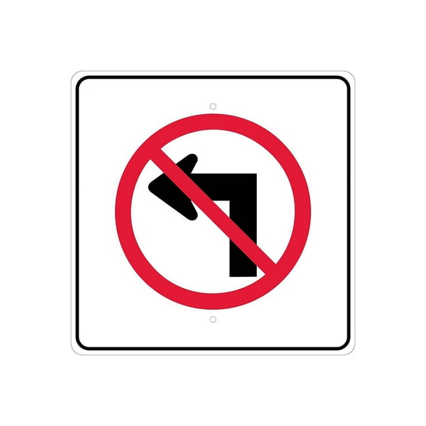 National Marker Reflective "Graphic No Left Turn Arrow Symbol ...