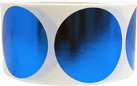 Metallic Blue Circle Stickers | 2" Inches Round | 500 Pack - Walmart.com