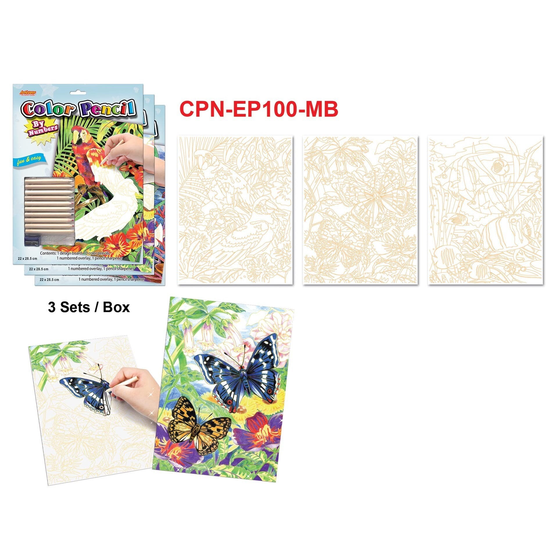 ArtLover Color Pencil by Numbers (Pack of 3) - Walmart.com