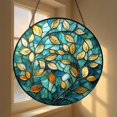 Botanical Nature Lover Stained Glass Round Suncatcher Window Hanging ...