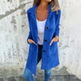 Aellinatey Women’s Winter Cozy Fuzzy Mid Coat Casual Long Sleeve Button ...