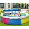 Blue Wave Capri 12-ft Round 36-in Deep Steel Wall Above Ground Swimming ...