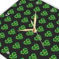 3drose, Cute Four Leaf Clover Hearts Pattern, 10x10 Wall Clock ...