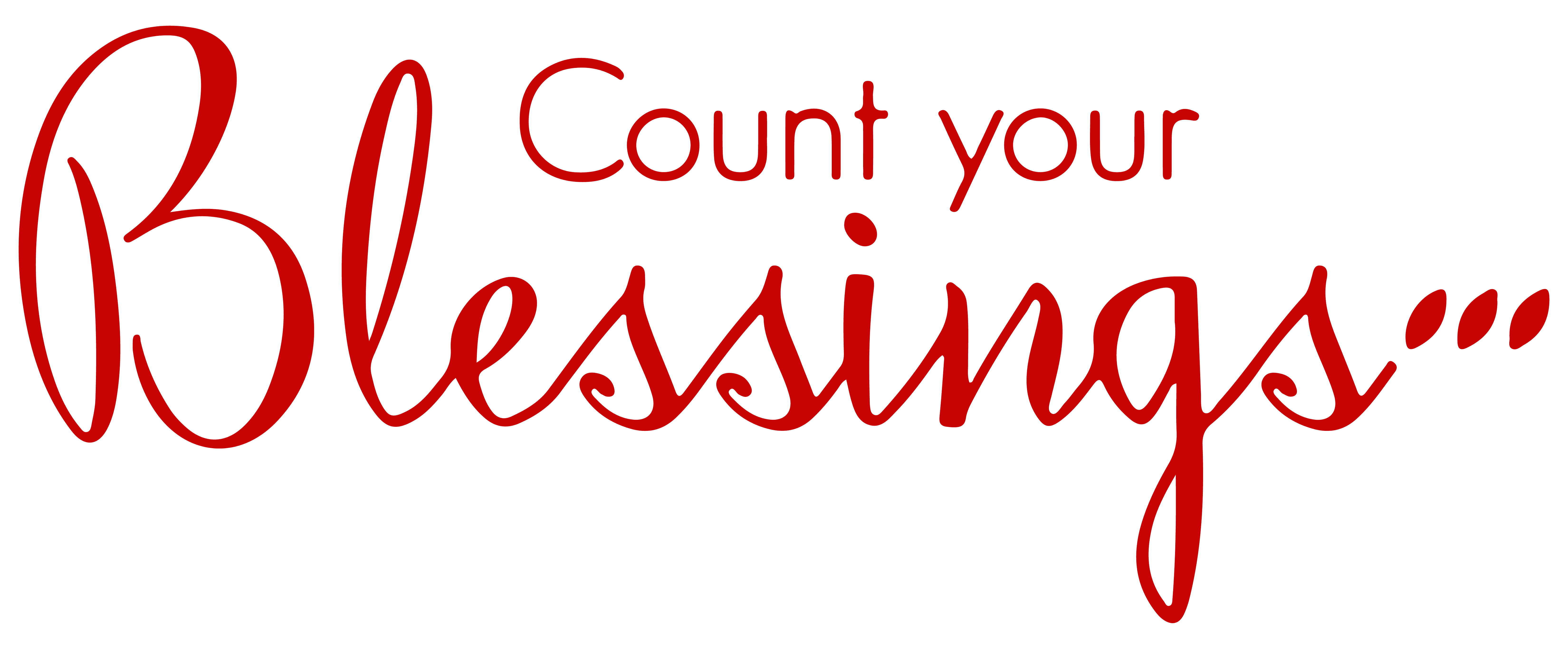 Count Your Blessings Vinyl Decal Sticker Quote Large Red
