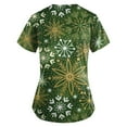 Rpvati Christmas Short Sleeve Scrub Tops Women Christmas Snowflake