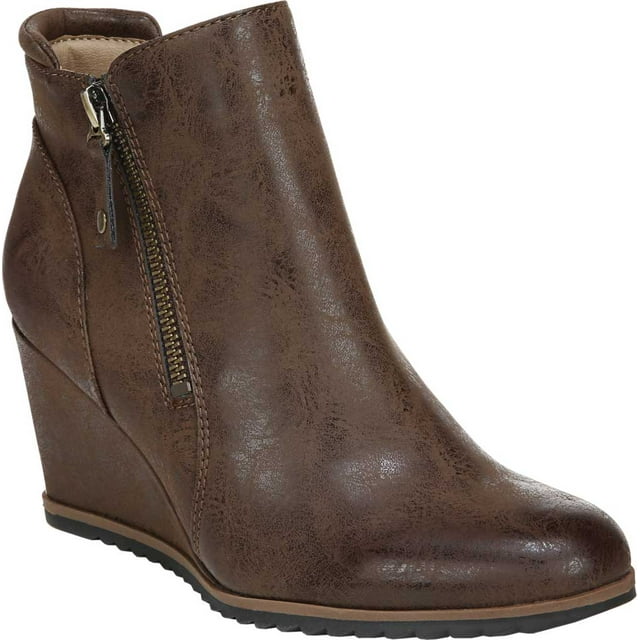 Women's SOUL Naturalizer Haley Wedge Bootie Dark Brown Croco Smooth ...