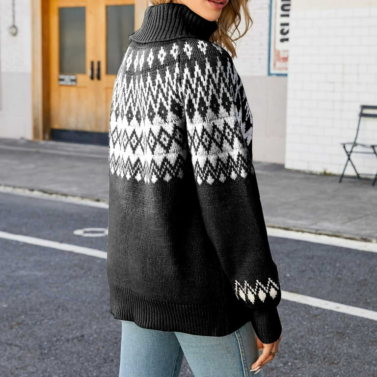 Women's Turtleneck Oversized Sweaters Women Cute Graphic Women's Turtleneck Oversized Sweaters Women Cute Graphic