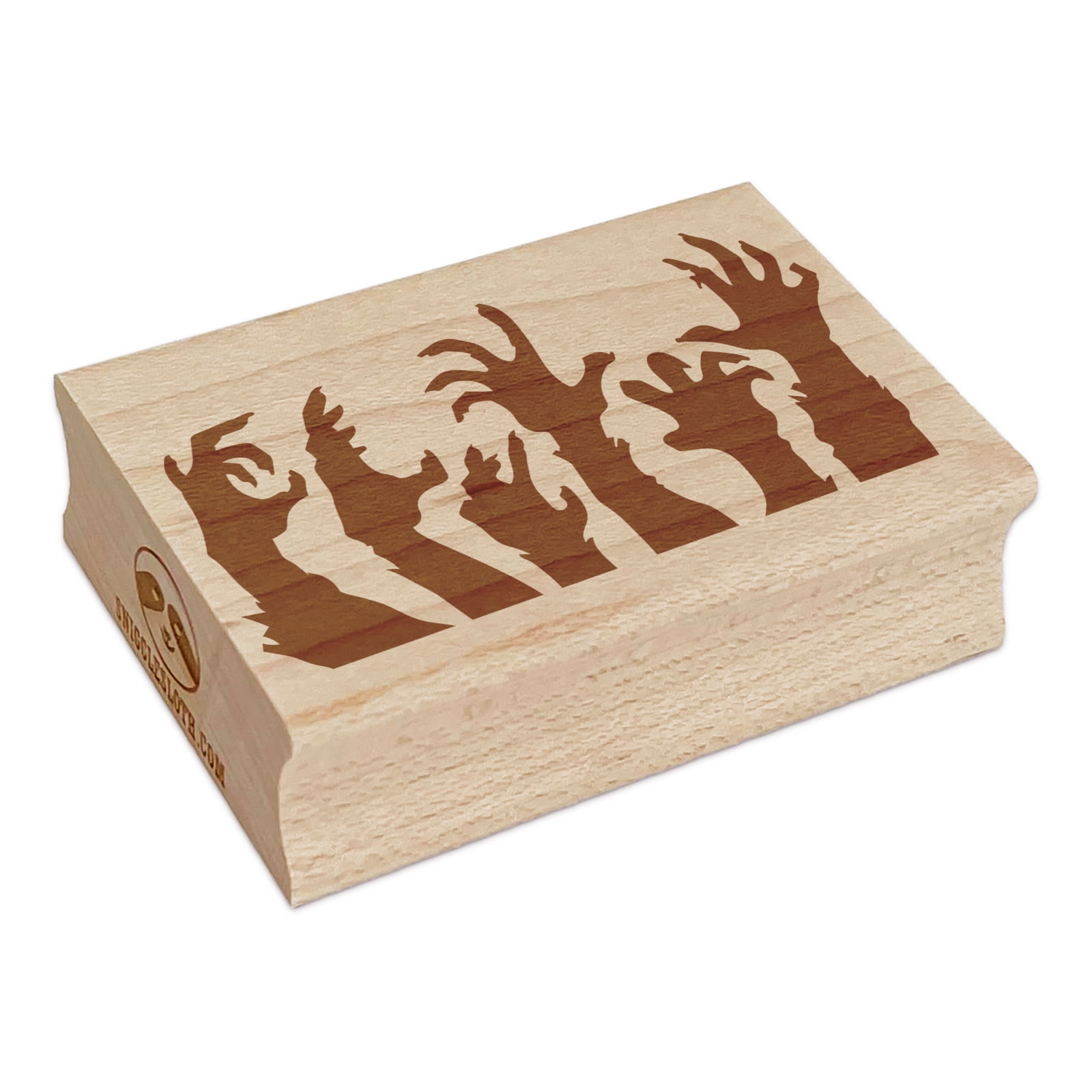 Zombie Hands Monsters Halloween Rectangle Rubber Stamp Stamping ...