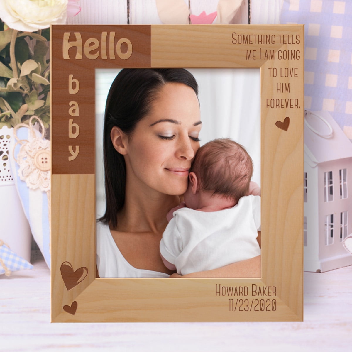 Something Tells Me I Am Going To Love Him Forever Personalized Wooden ...
