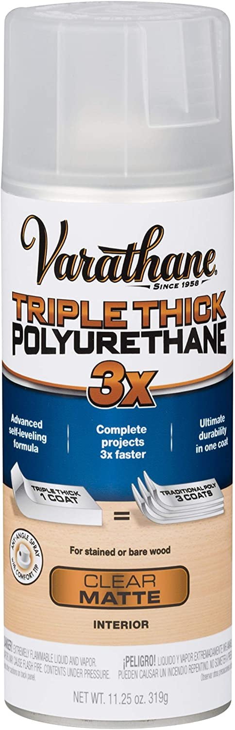 Varathane 318289 Spray Triple Thick Polyurethane, 11.25 oz, Matte ...