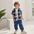 Little Boy Outfit Sets Short Sleeve Patchwork Print Hooded Tops Pants ...