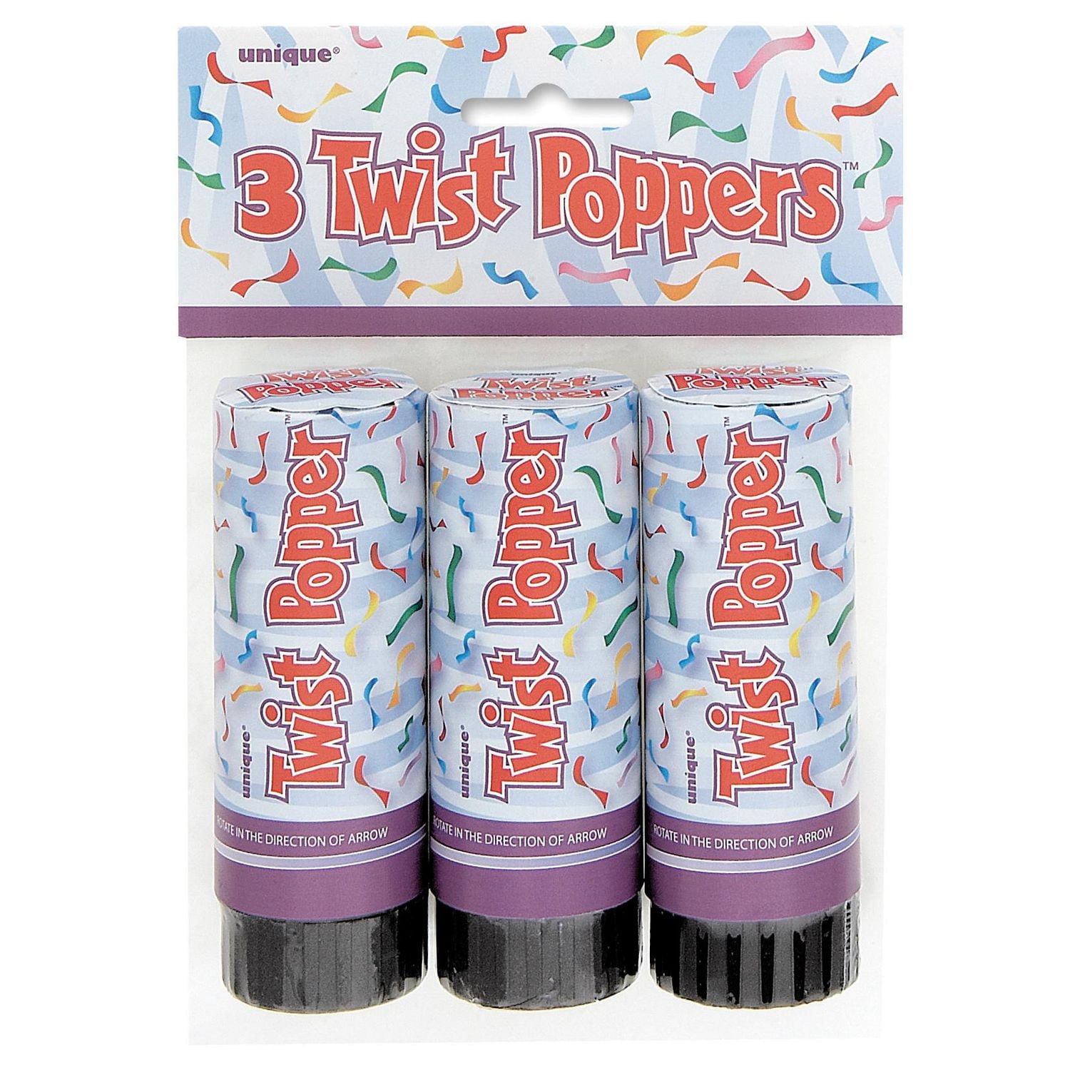 Confetti Poppers, 4in, 3ct, Twist poppers measure 4" - Walmart.ca