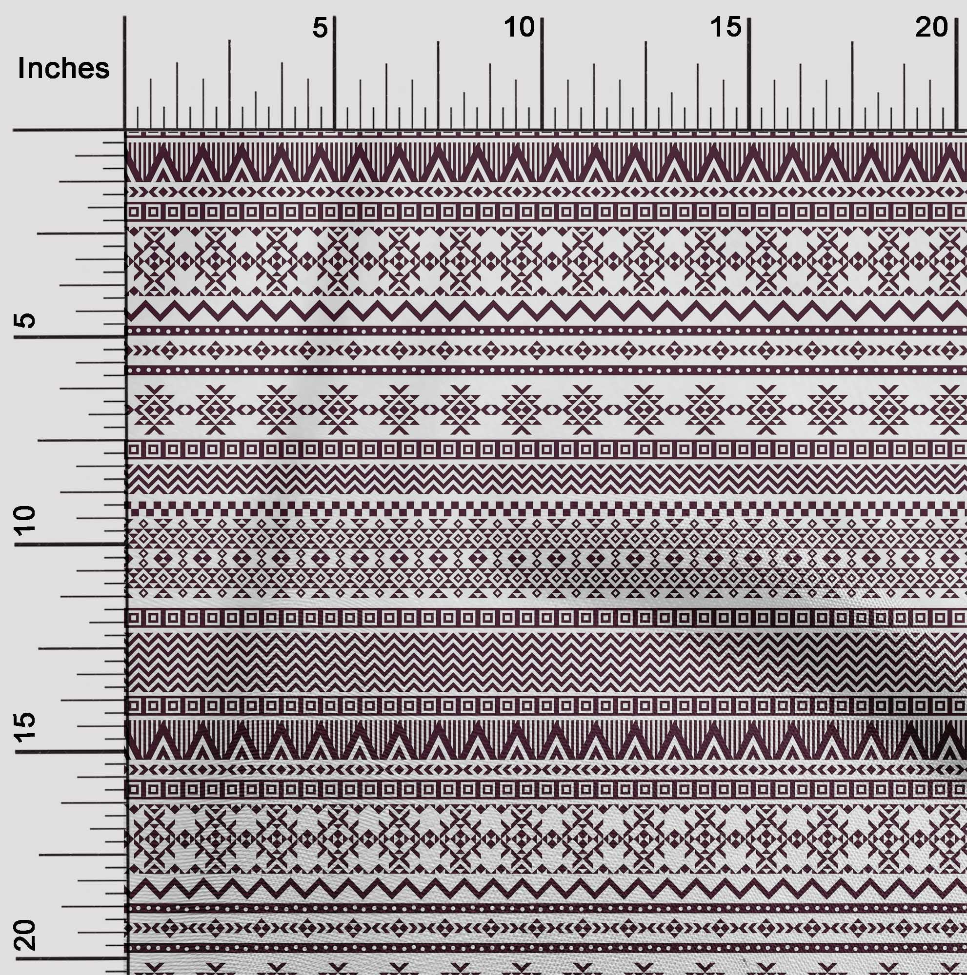 oneOone Cotton Poplin Wine Fabric Aztec Tribal Sewing Material Print ...