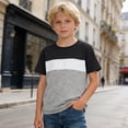 Boys Color Short Sleeve Tee Casual Crew Neck Blend Graphic T Shirt for ...