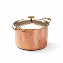 P•TAL Copper Stock Pot 8QT with Brass Lid | 100% Pure Copper, Golden ...
