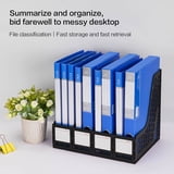 Deli Magazine File Holder, 4 Compartments, Plastic Desktop Organizer ...