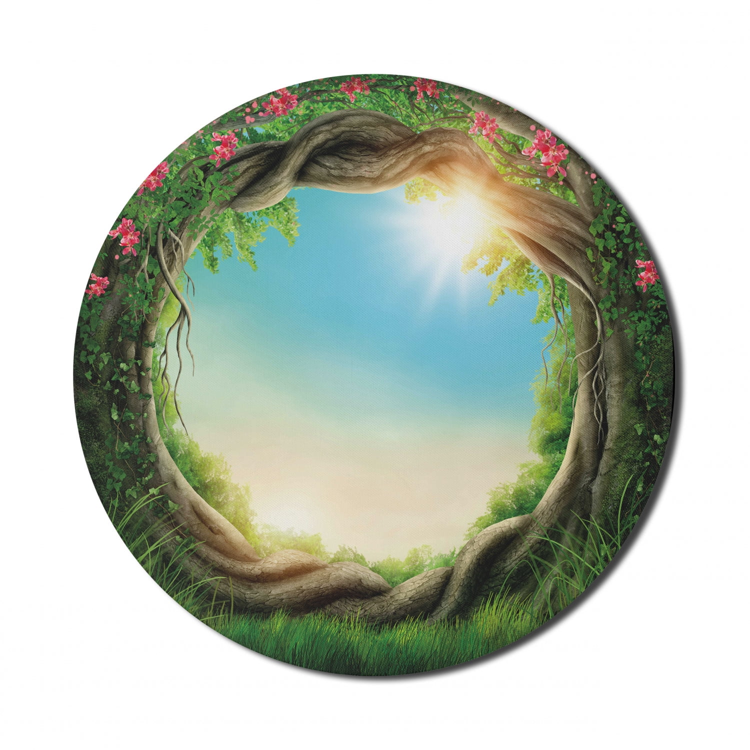 Tree Mouse Pad for Computers, Enchanted Forest in Spring Fresh Growth ...