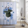 Blue Graduation Cap Shower Curtain, Rose Flower Gradient Abstract ...