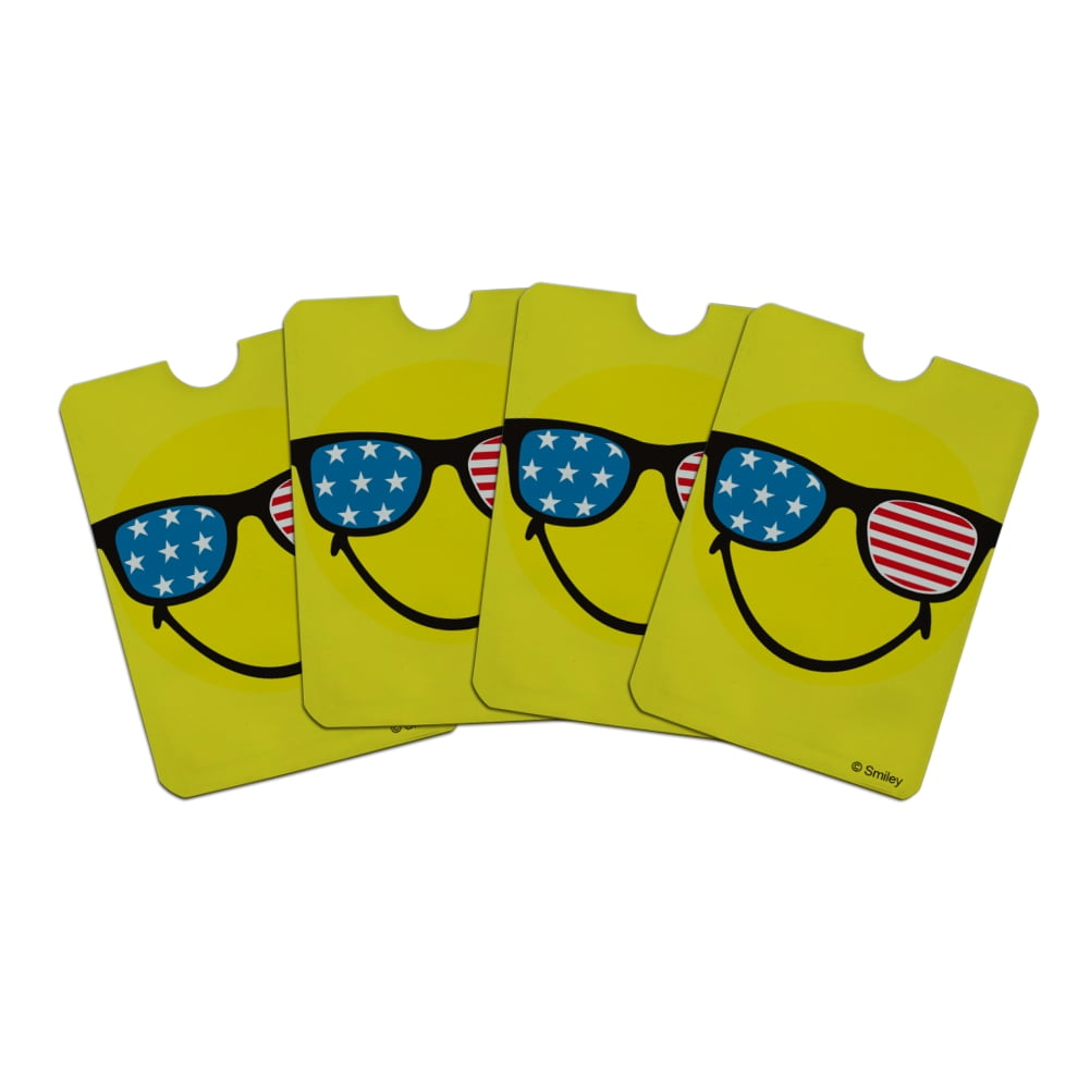 Smiley Smile American Flag Patriotic Glasses Happy Yellow Face Credit ...
