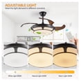 42" Retractable Ceiling Fan with Light, Modern LED Chandelier Fan ...