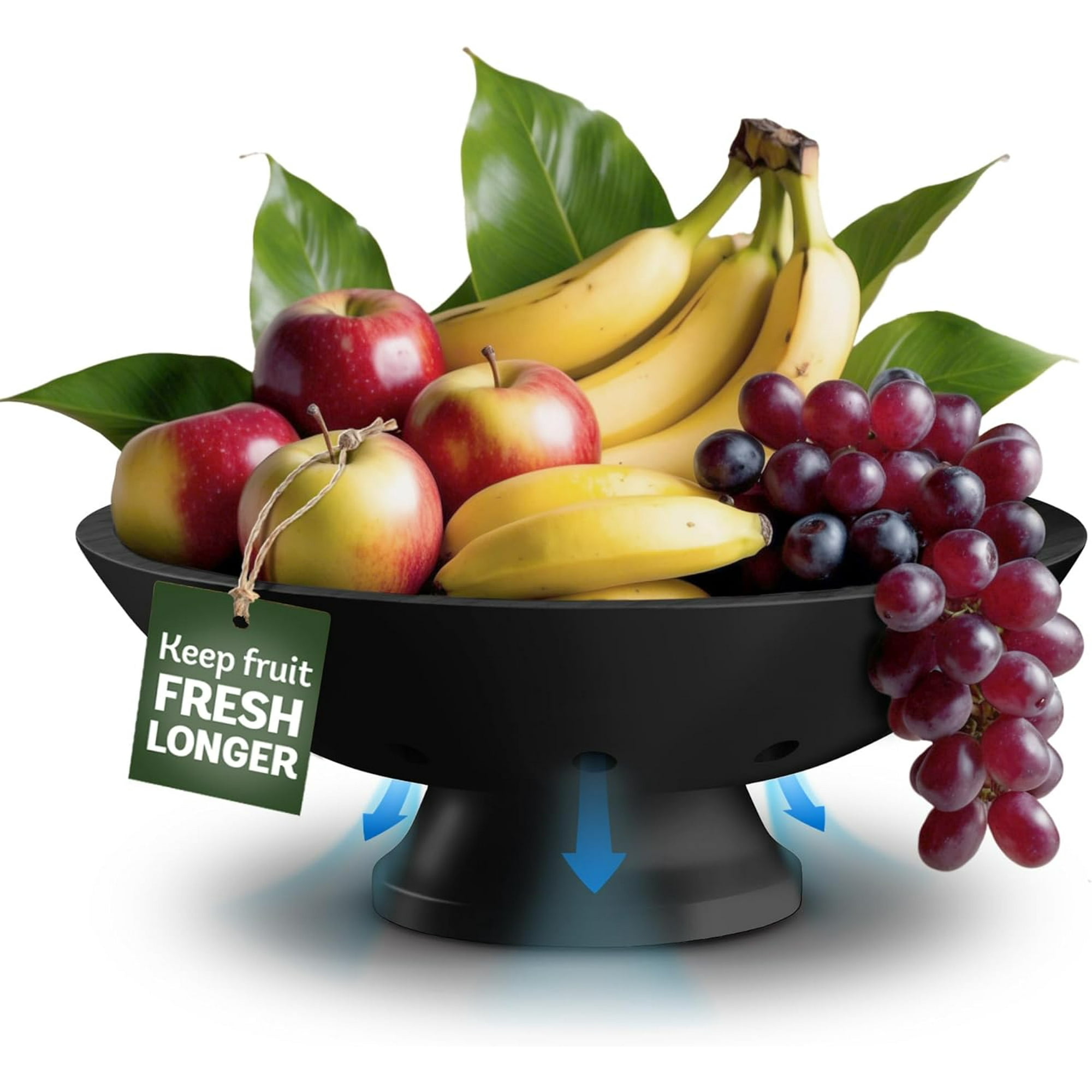 Click here for Hsmeiegadovf Black Wooden Fruit Bowl - Large Decor... prices