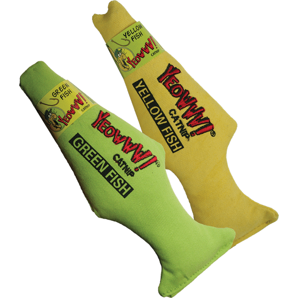 Ducky World Yeowww!® Fish Catnip Toy Green Color 7 Inch - Walmart.com