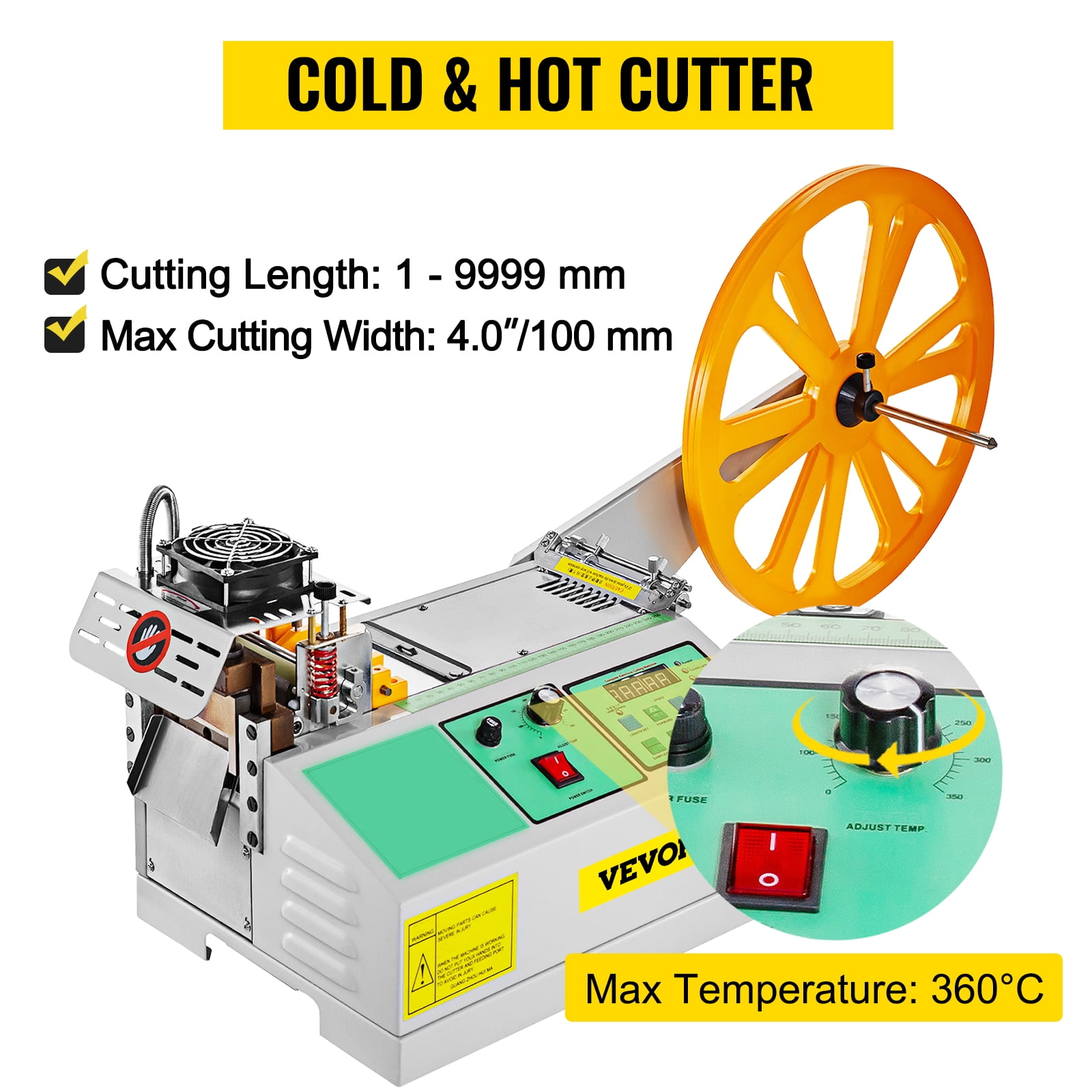 Máquina automática de corte de cinta fría y caliente VEVOR 440W 350 °C ...