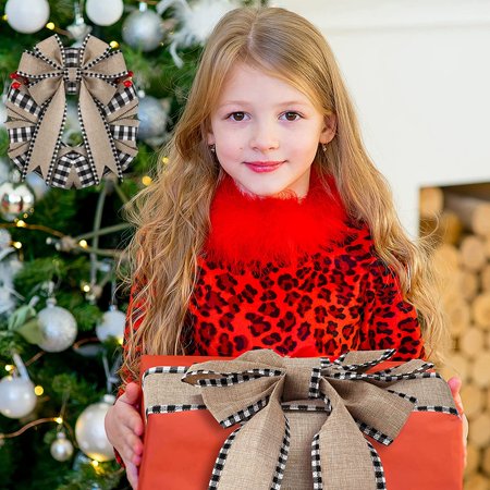 4 Rolls 24 Yards Christmas Wired Edge Ribbon Buffalo Plaid Ribbon ...