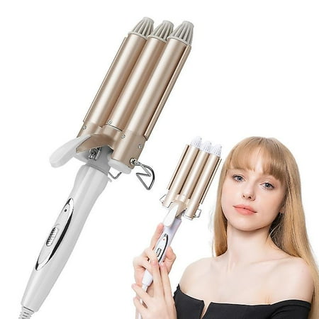 cueiha 3 Ceramic Barrel Hair Waver,gold 20/22/25/28/32mm Curling Iron ...