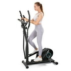 compact magnetic elliptical machine trainer with lcd monitor and pulse ...