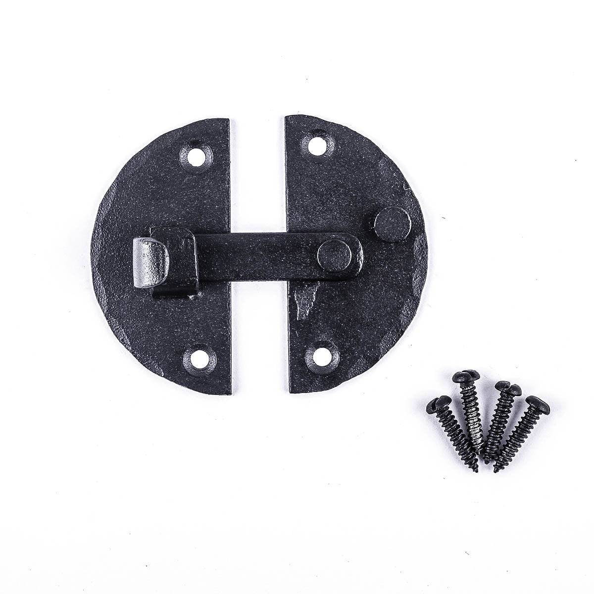 Renovators Supply Door Latch 2.7" Black Wrought Iron Round Gate Latch ...