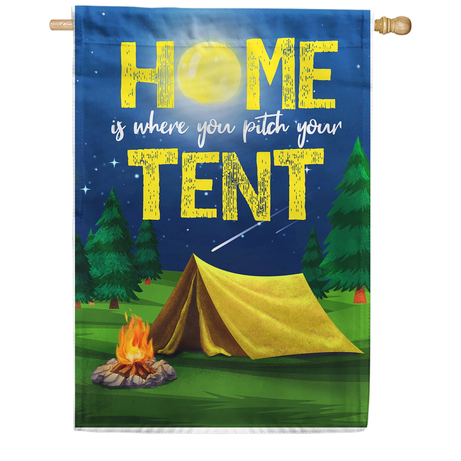 America Forever Tent Camping House Flag Double Sided Campfire Camping ...